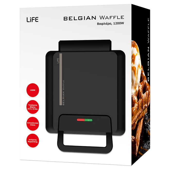 Βαφλιέρα LIfe Belgian Waffle 1200W – Grafosystems